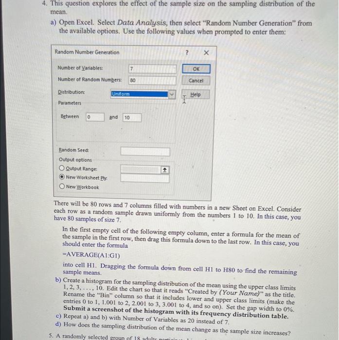 Solved 4. This question explores the effect of the sample | Chegg.com