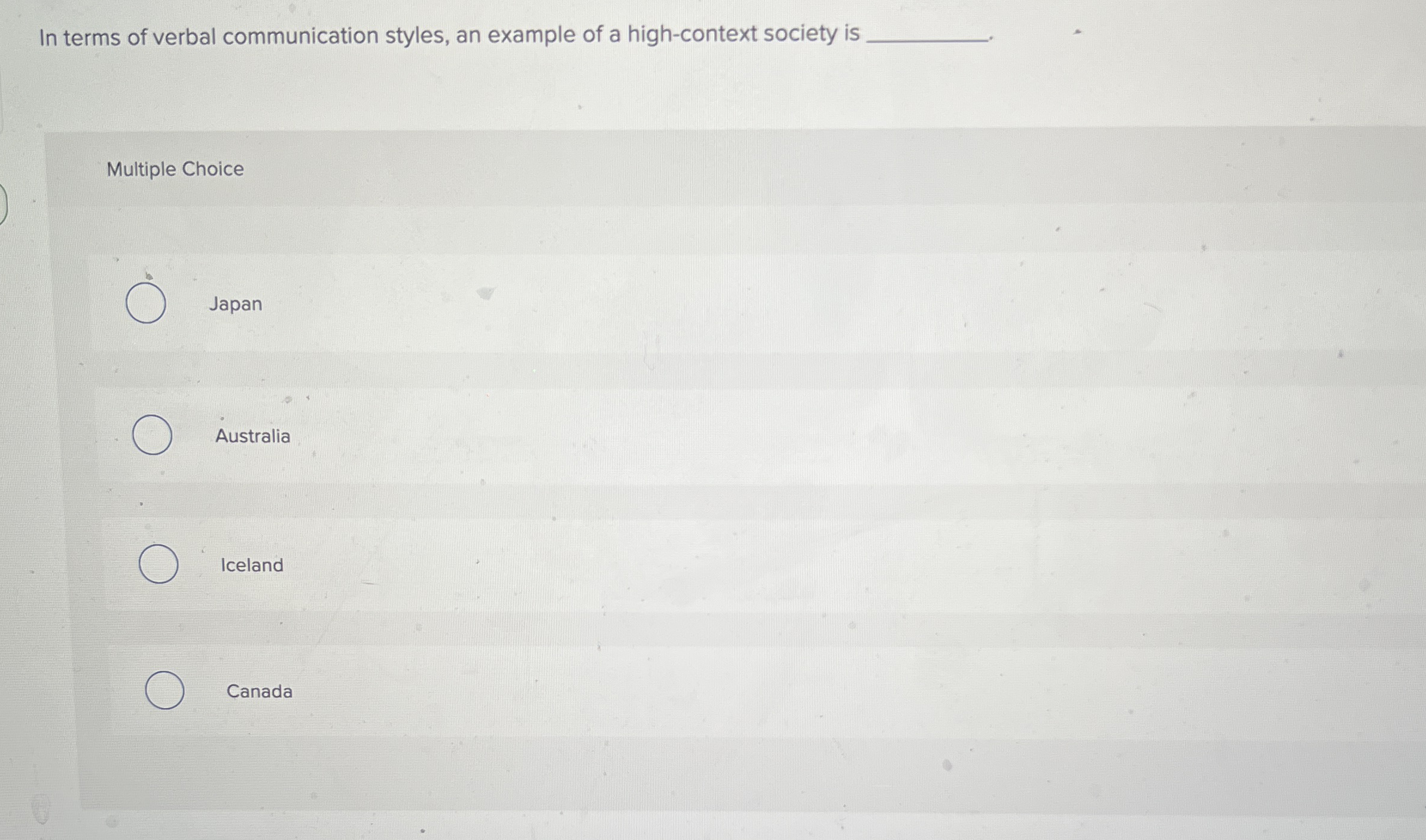 Solved In terms of verbal communication styles, an example | Chegg.com