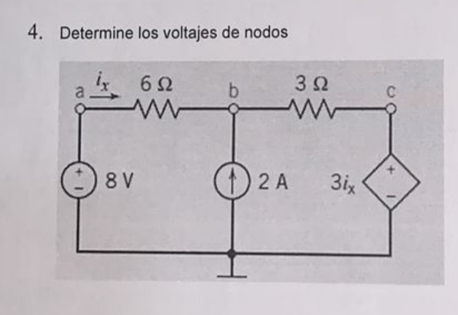 Solved Determine los voltajes de nodos | Chegg.com