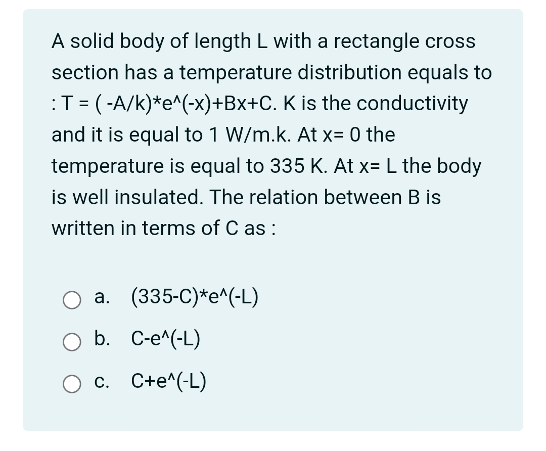 Solved A solid body of length L ﻿with a rectangle cross | Chegg.com