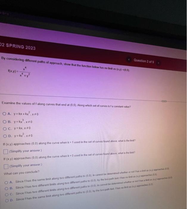 Solved 02 SPRING 2023 By considering different paths of | Chegg.com