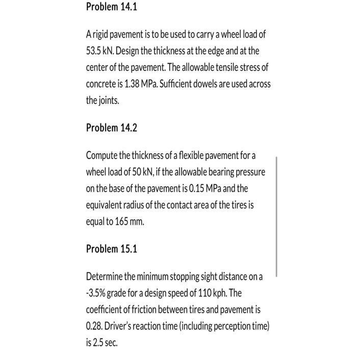 Solved A rigid pavement is to be used to carry a wheel load | Chegg.com