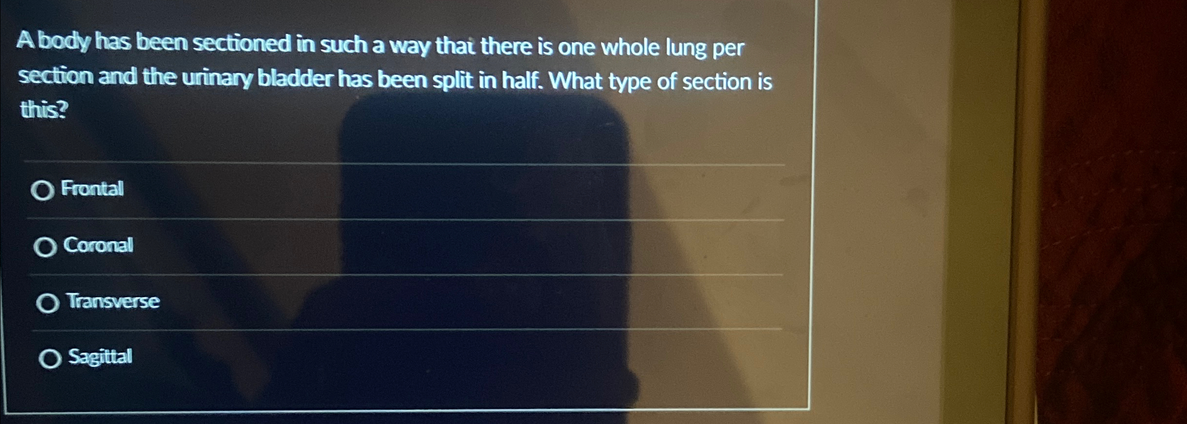 Solved A body has been sectioned in such a way that there is | Chegg.com