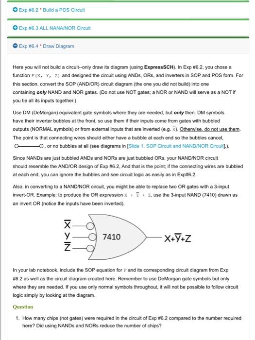 62 Build a Pos Circuit This section is like Exp . | Chegg.com