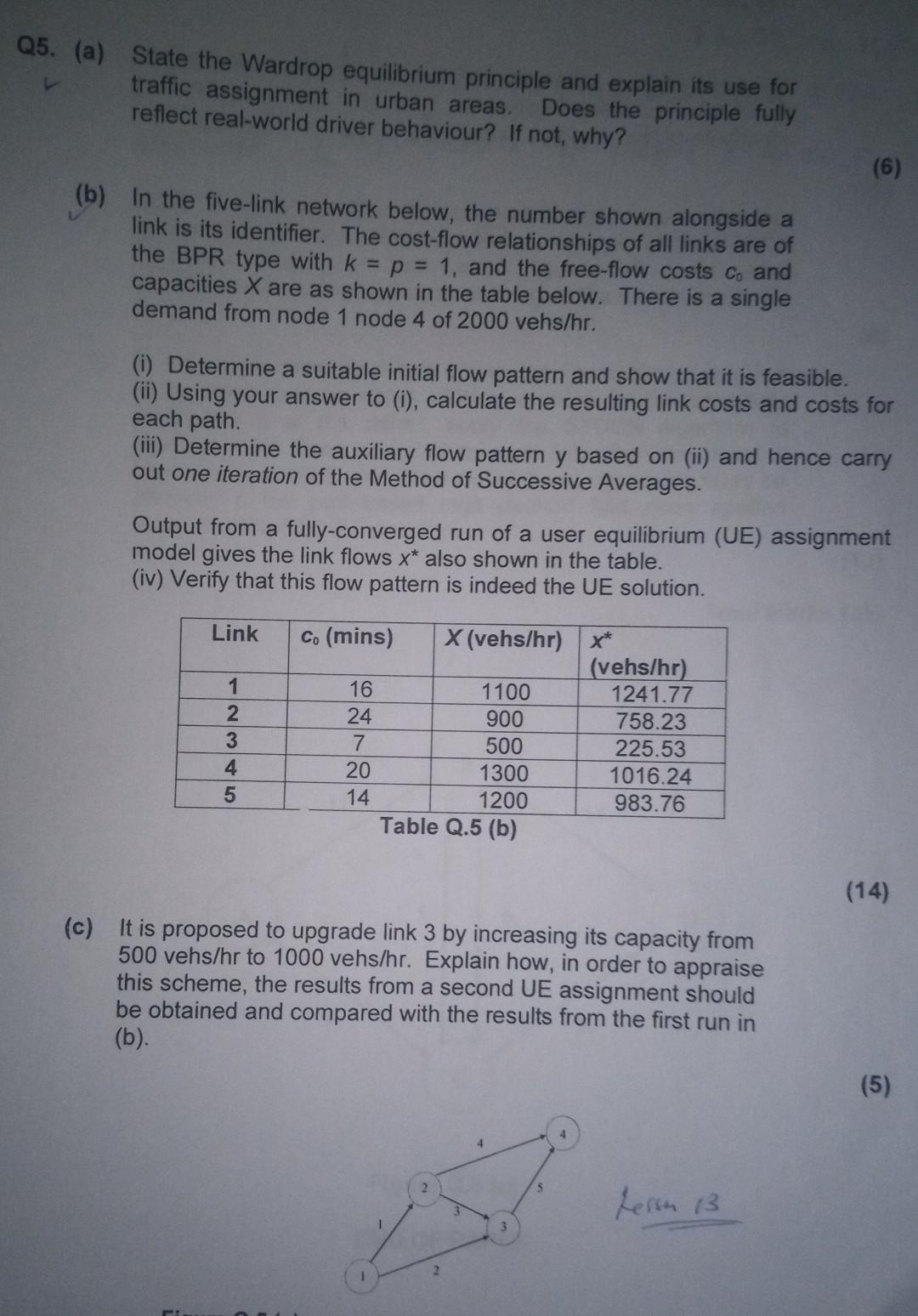Solved (a) State the Wardrop equilibrium principle and | Chegg.com