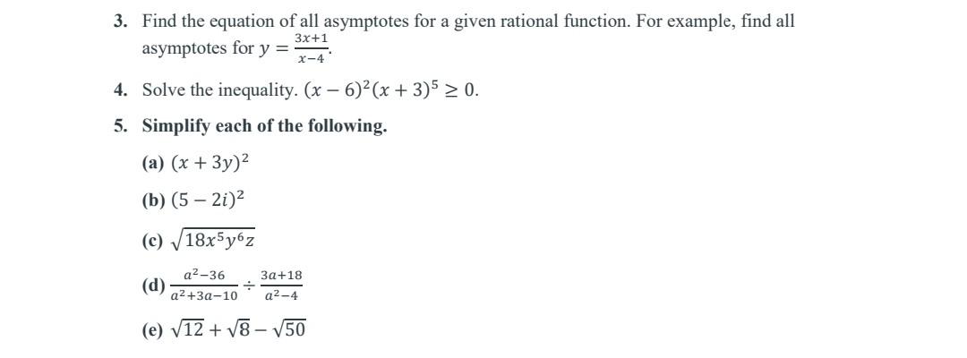 Solved 3x+1 x-4 3. Find the equation of all asymptotes for a | Chegg.com
