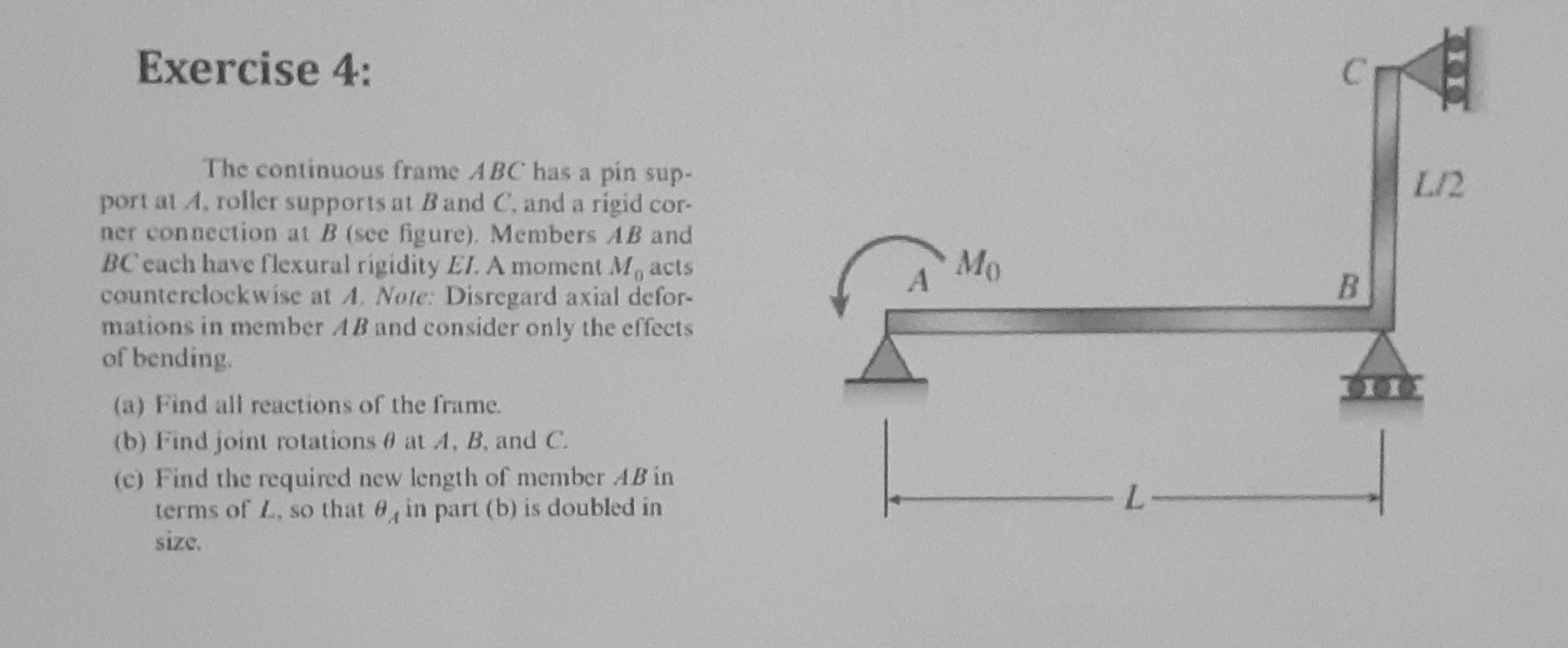 Solved The continuous frame ABC has a pin support at A, | Chegg.com