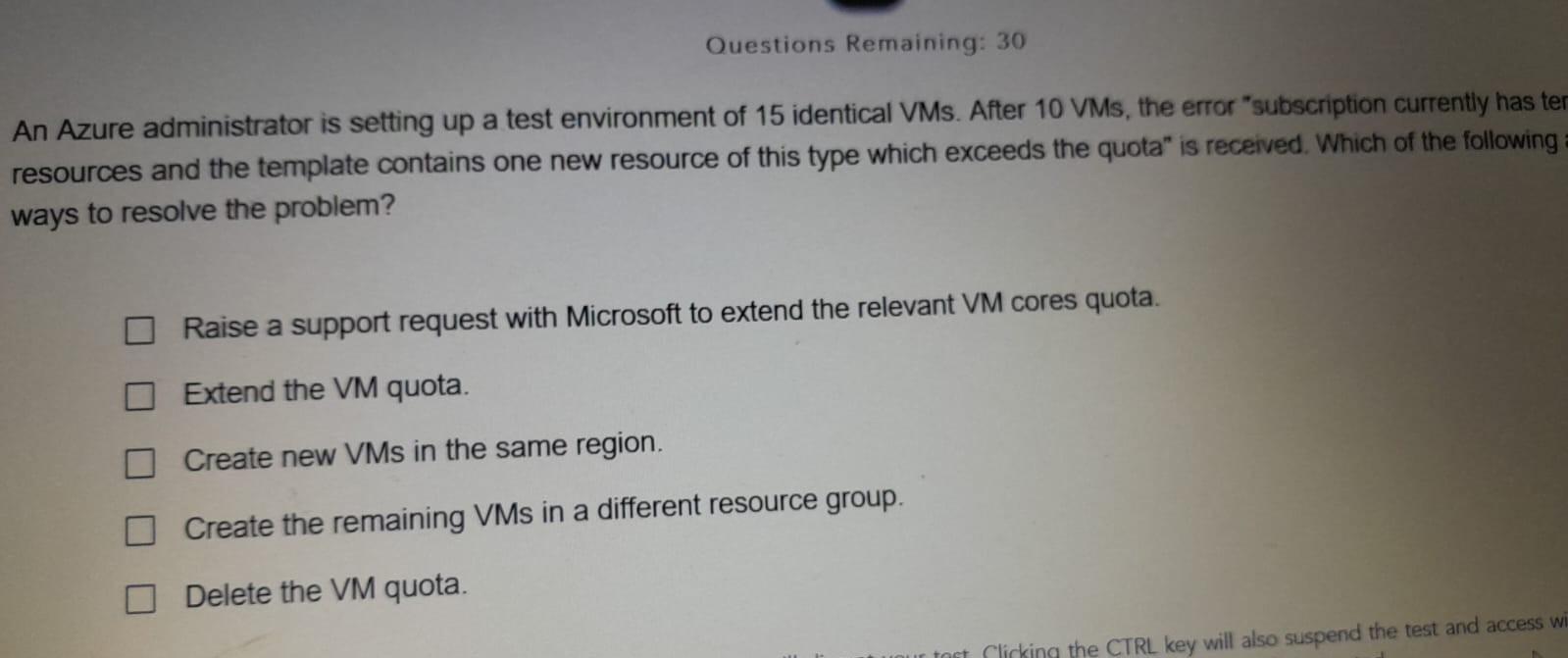 Solved An Azure administrator has deployed a VM in the | Chegg.com