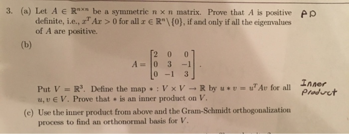 Solved Ap 3. (a) Let A E Rnxn be a symmetric nxn matrix. | Chegg.com