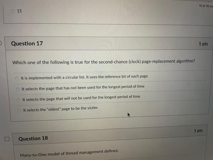 Solved 15 Question 17 1 pts Which one of the following is | Chegg.com