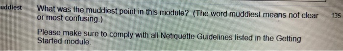 uddiest 135 What was the muddiest point in this | Chegg.com