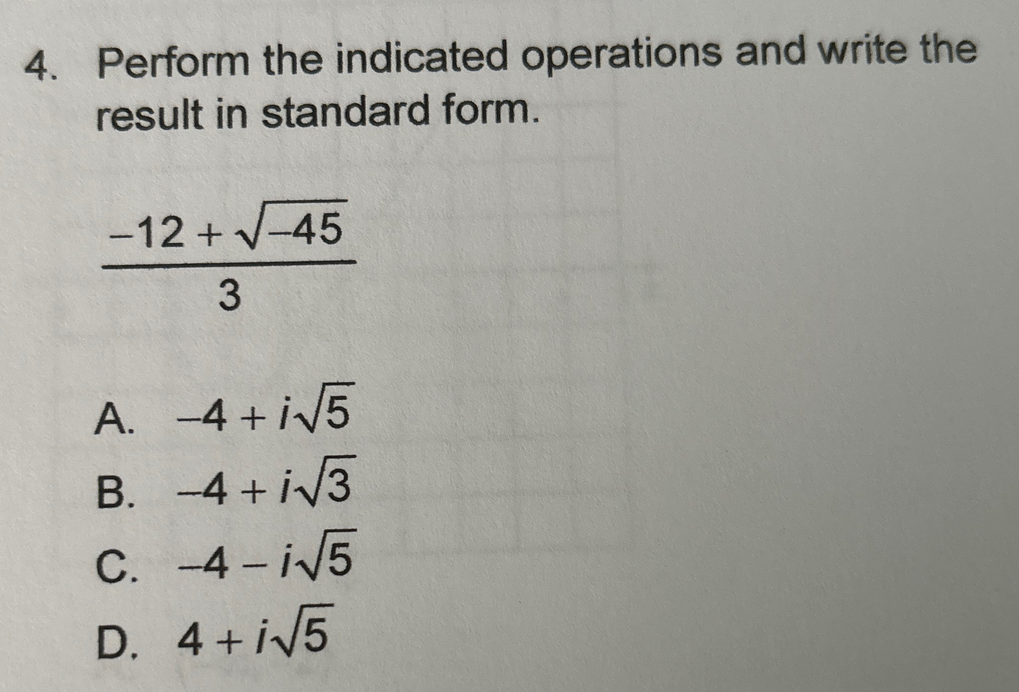 Solved Perform the indicated operations and write the result | Chegg.com