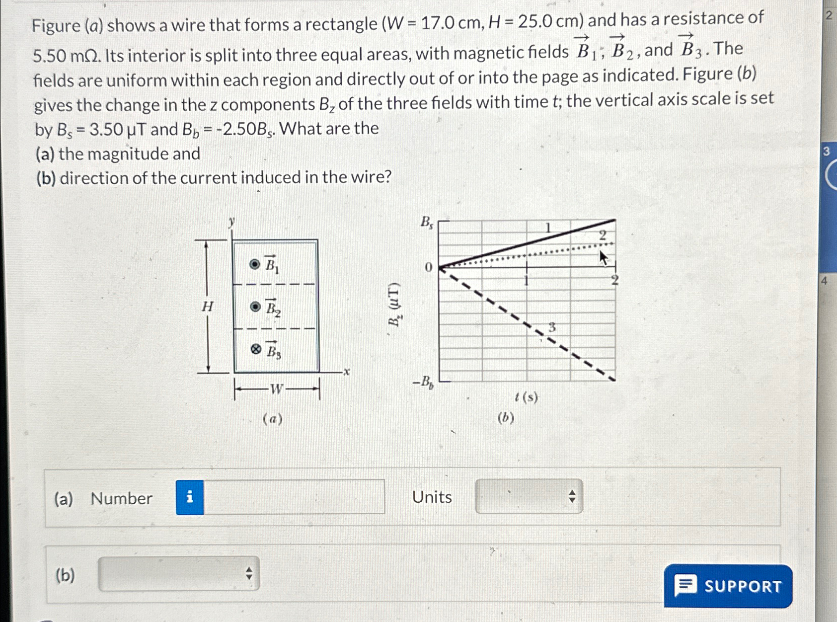 Solved Figure (a) ﻿shows a wire that forms a rectangle | Chegg.com