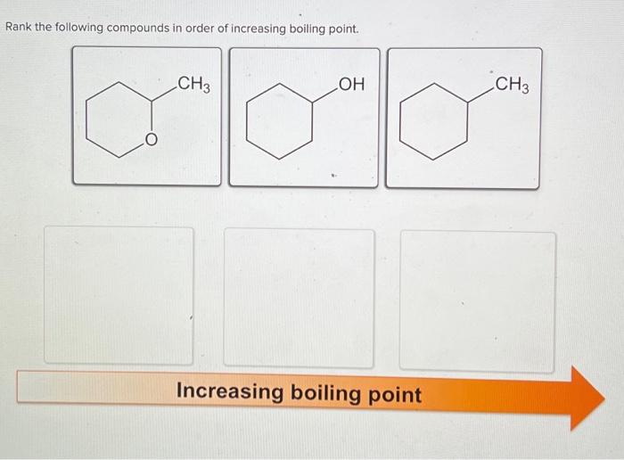 Solved Rank the following compounds in order of increasing | Chegg.com