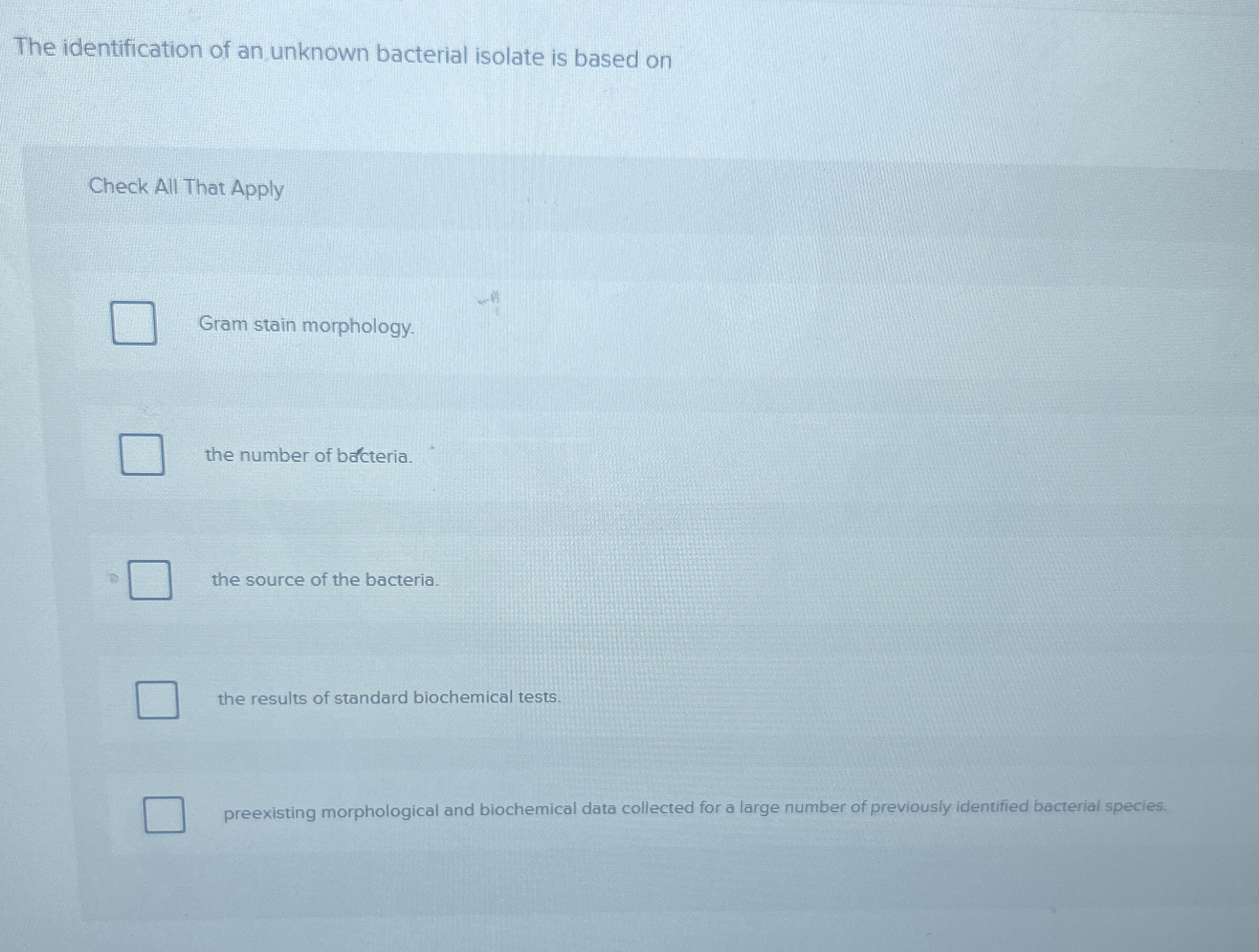Solved The identification of an unknown bacterial isolate is | Chegg.com