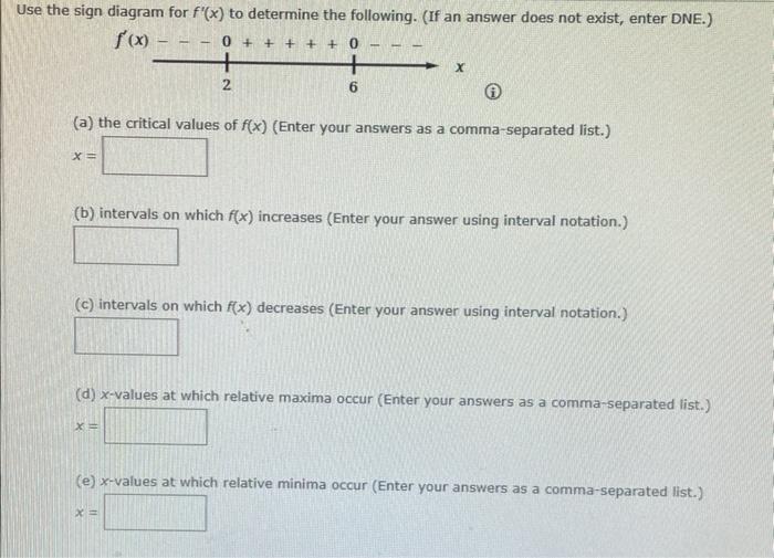 Solved (a) the critical values of f(x) (Enter your answers | Chegg.com