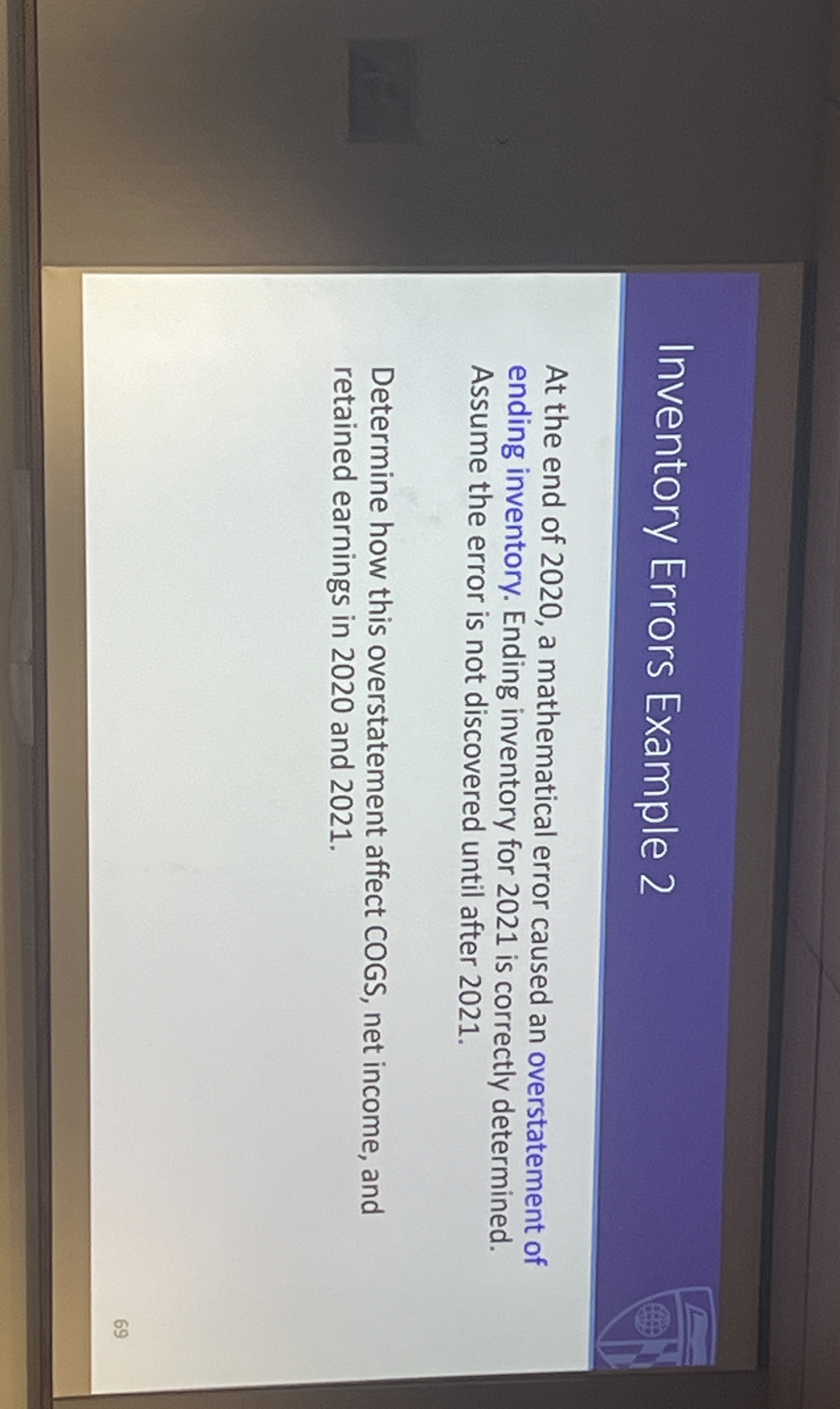 Solved Inventory Errors Example 2At the end of 2020, ﻿a | Chegg.com