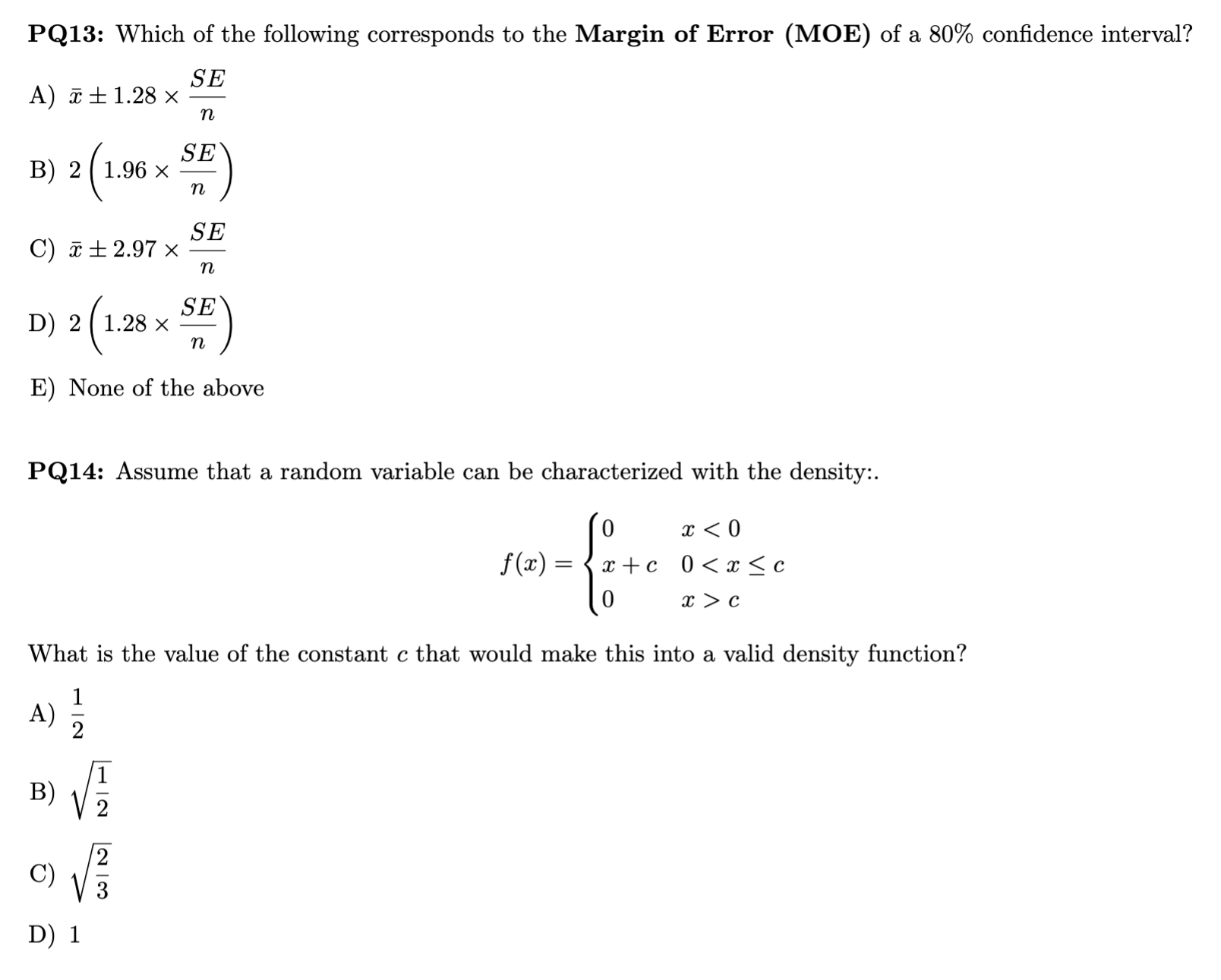 Solved PQ14: Assume that a random variable can be | Chegg.com