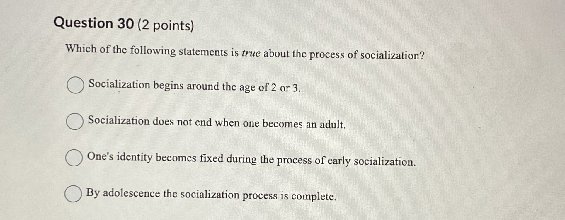Solved Question 30 (2 ﻿points)Which of the following | Chegg.com