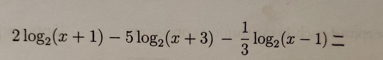 Solved 2 log2 (x + 1) - 5 log2(x + 3) log2 (x - 1) = 3 | Chegg.com