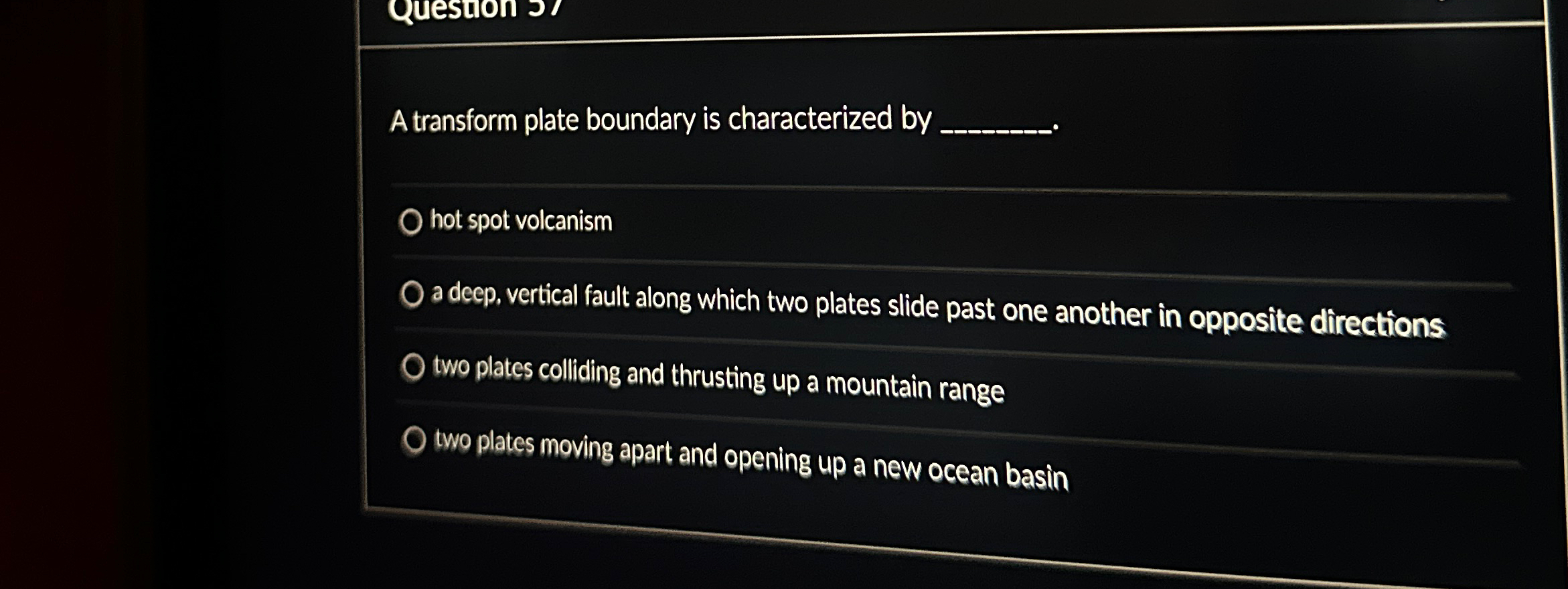 Solved A transform plate boundary is characterized by q,hot | Chegg.com
