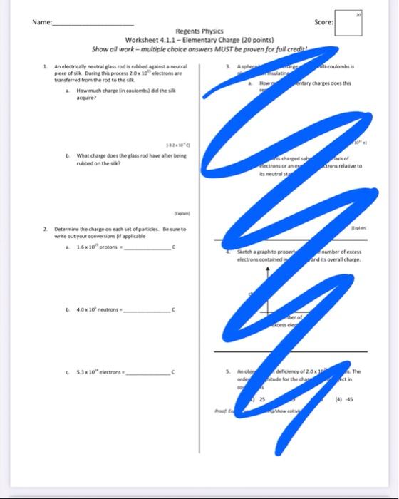 Solved Name: Score: Regents Physics Worksheet 4.1.1 - | Chegg.com