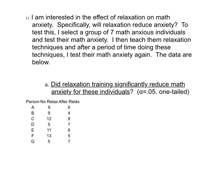 Solved 11. I am interested in the effect of relaxation on | Chegg.com