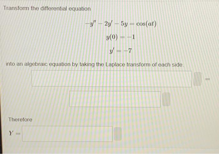 Solved Transform the differential equation | Chegg.com