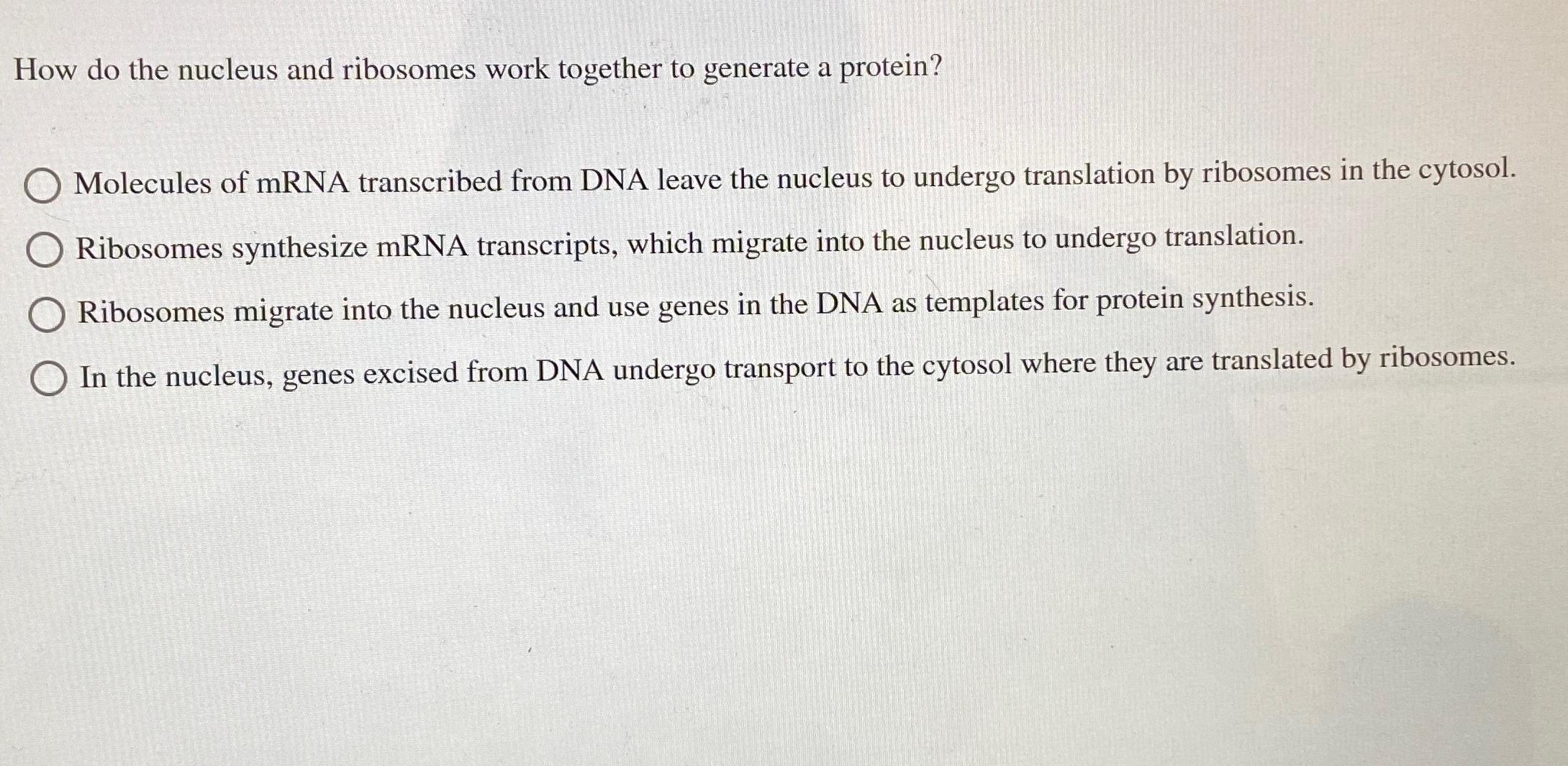 Solved How do the nucleus and ribosomes work together to | Chegg.com
