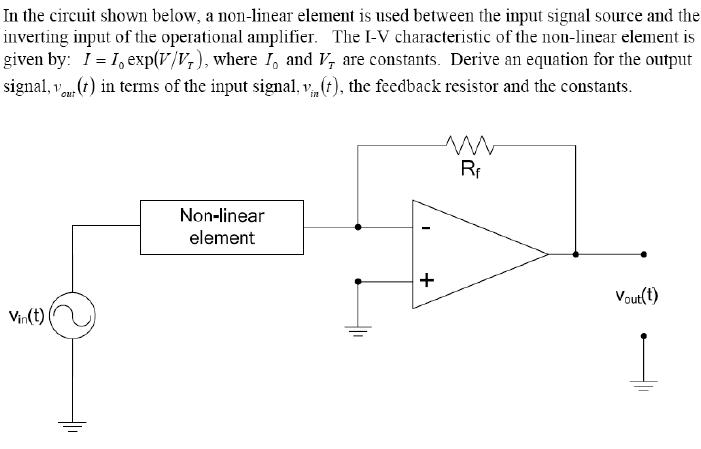 Solved In the circuit shown below, a non - linear element is | Chegg.com