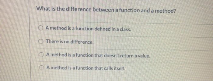 Solved What is the difference between a function and a | Chegg.com