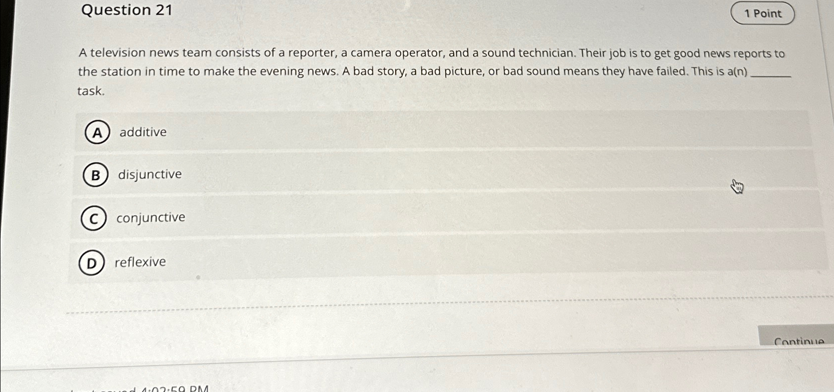 Solved Question 211 ﻿PointA television news team consists of | Chegg.com
