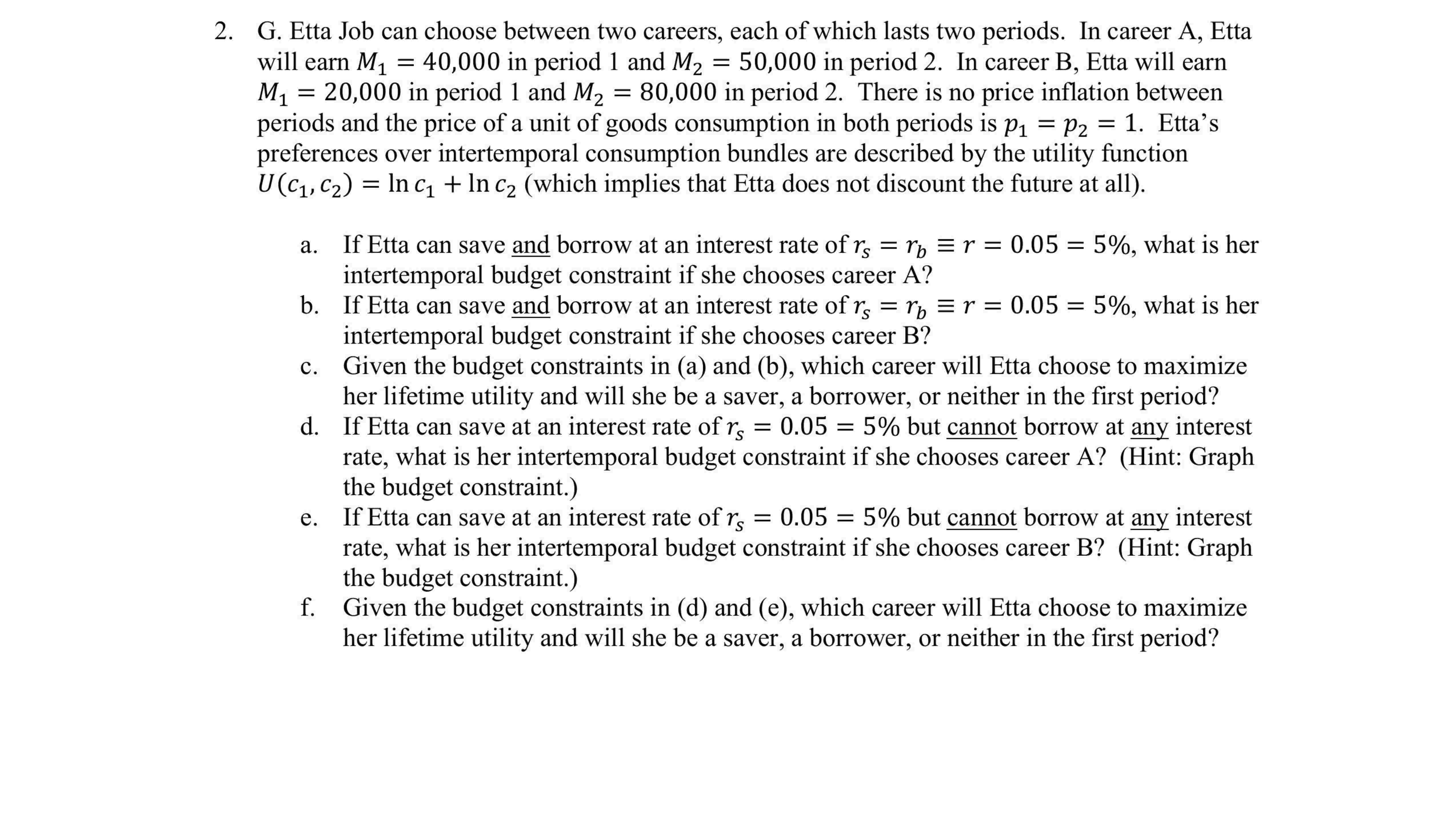 Solved G. ﻿Etta Job can choose between two careers, each of | Chegg.com