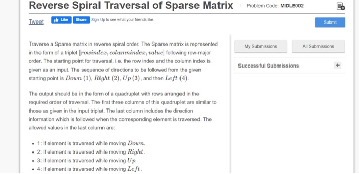 Solved | Problem Code: MIDLE002 Reverse Spiral Traversal of | Chegg.com