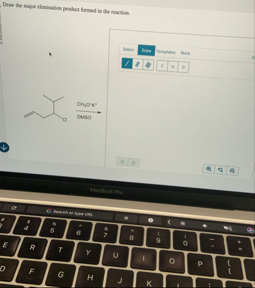 Draw the major elimination product formed in the | Chegg.com