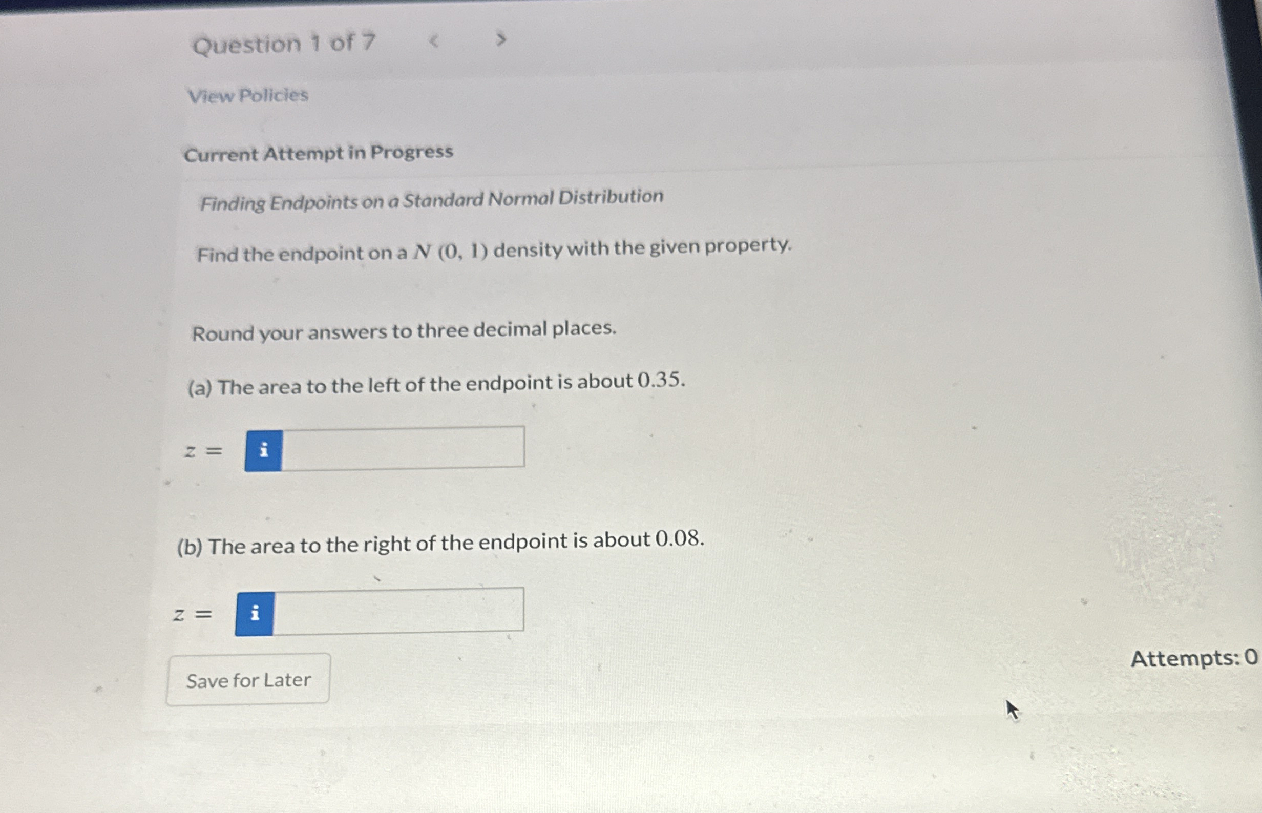 Solved Question 1 ﻿of 7View PoliciesCurrent Attempt in | Chegg.com