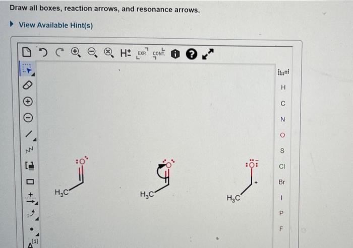 Solved Draw all boxes, reaction arrows, and resonance | Chegg.com