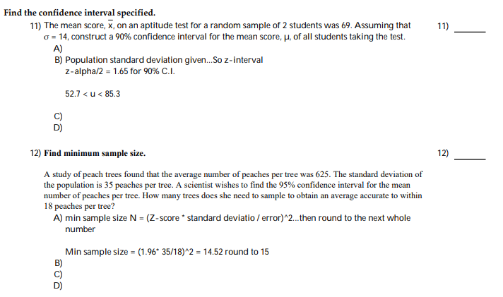 Solved Find the confidence interval specified.The mean | Chegg.com