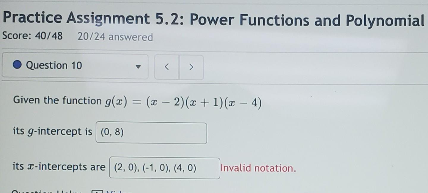 Solved Practice Assignment 5.2: Power Functions and | Chegg.com