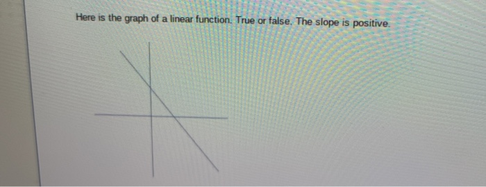 Solved Here is the graph of a linear function. True or | Chegg.com