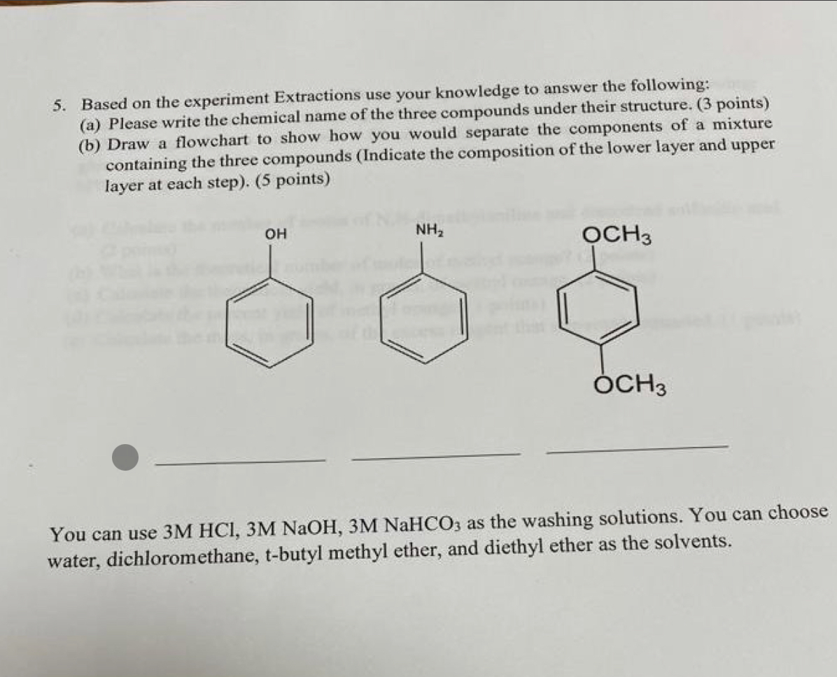 Solved Based on the experiment Extractions use your | Chegg.com