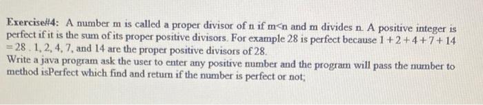 Solved n Exerciselt4: A number m is called a proper divisor | Chegg.com