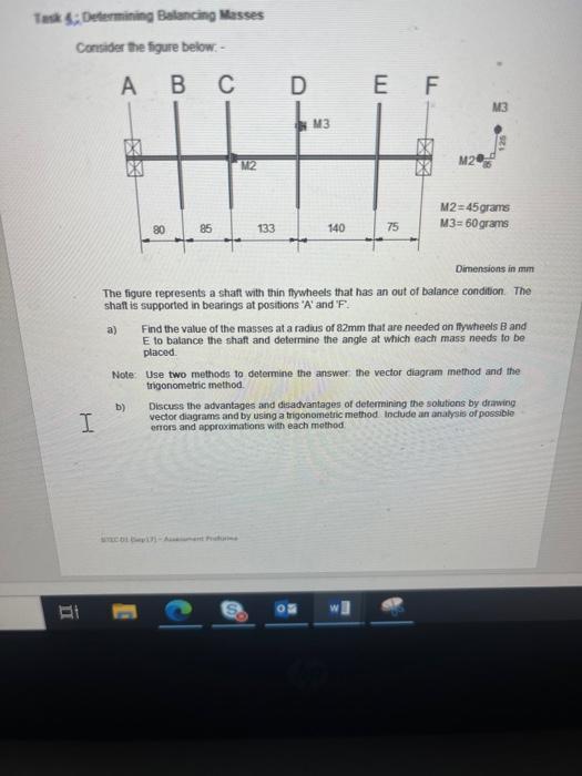 Solved Task 5; Determining Balancing Masses Consider the | Chegg.com