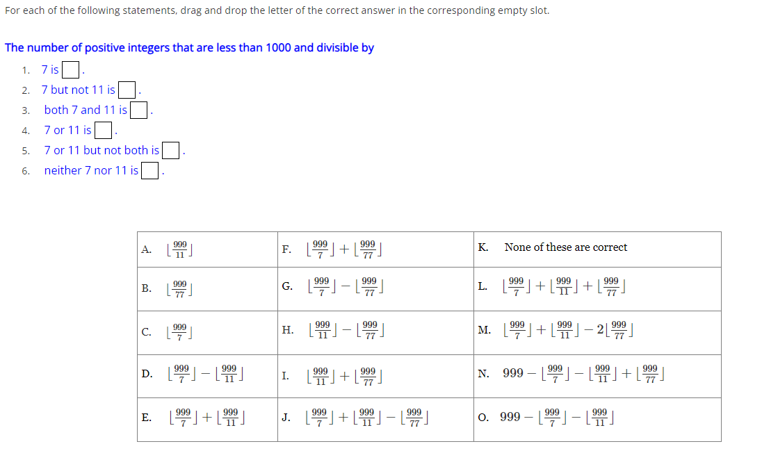 Solved For each of the following statements, drag and drop | Chegg.com