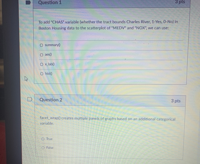 Solved Question 1 3 pts To add "CHAS" variable (whether the | Chegg.com