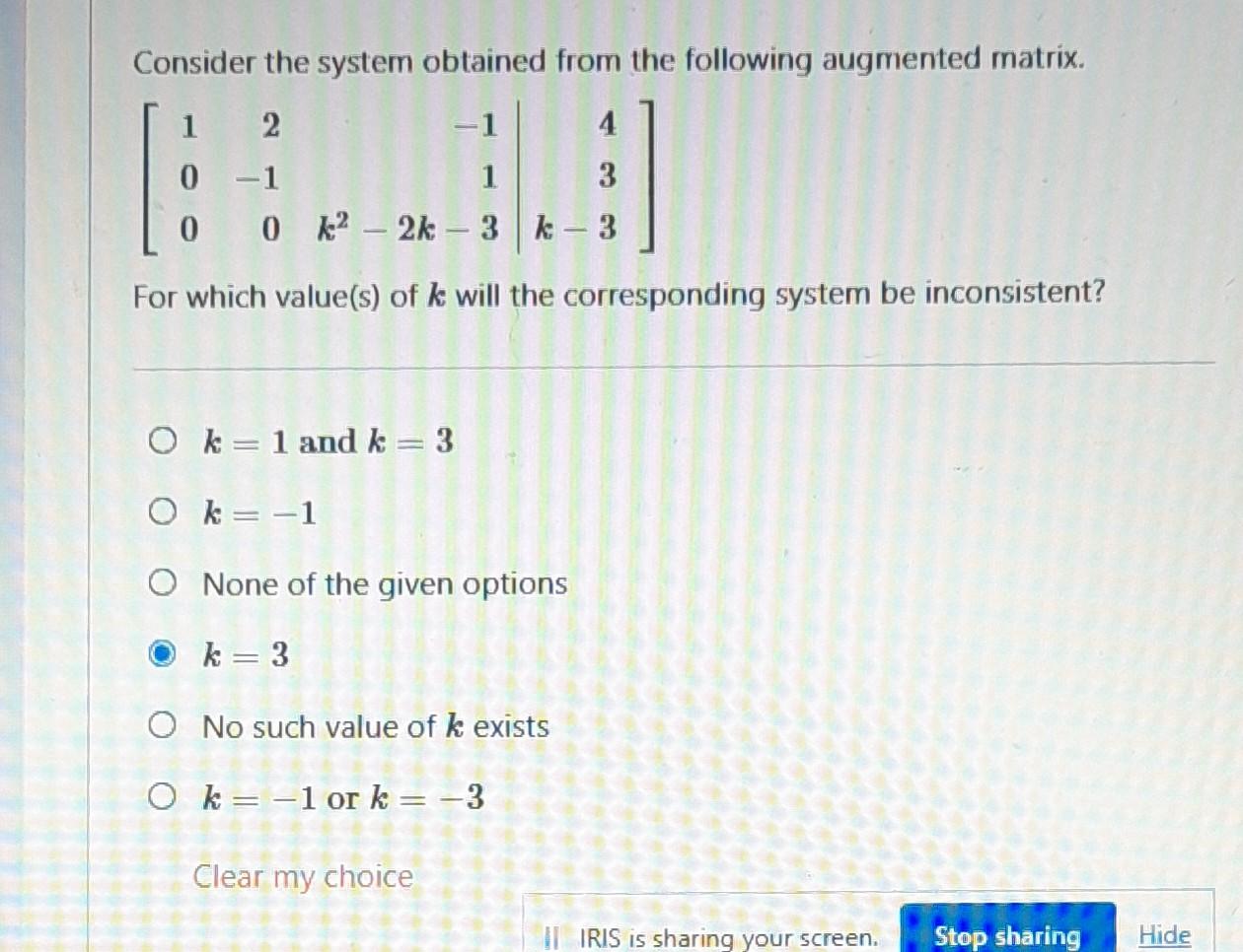 Solved Consider the system obtained from the following | Chegg.com