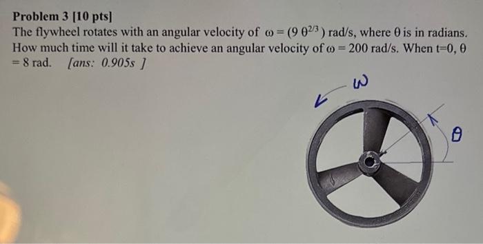 Solved Problem 3 [10 pts] The flywheel rotates with an | Chegg.com