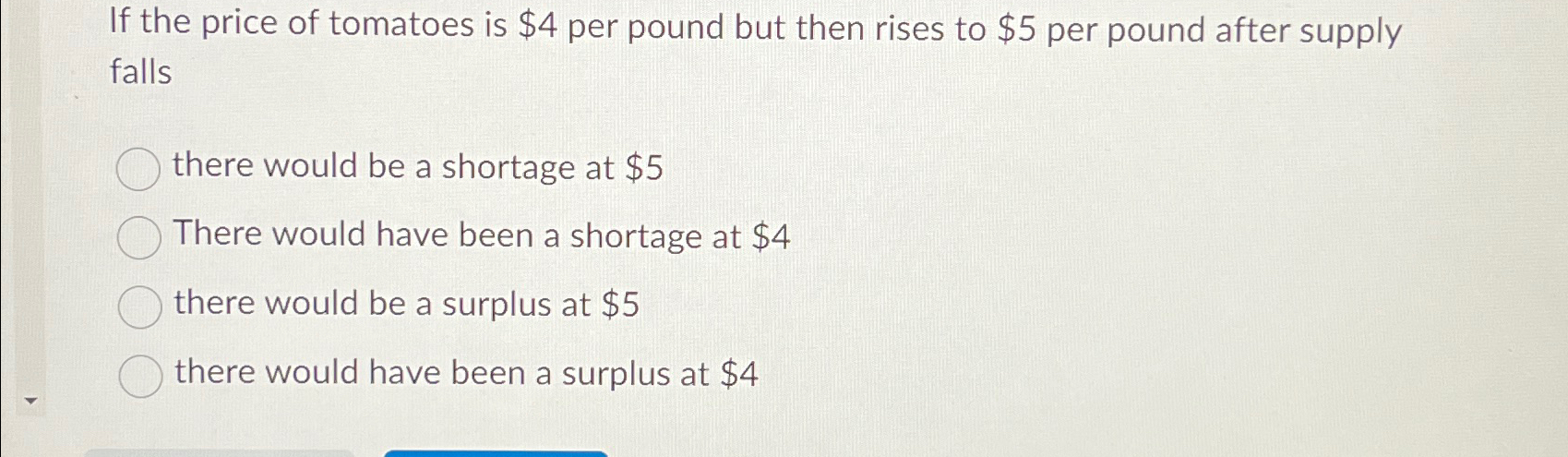 Solved If the price of tomatoes is $4 ﻿per pound but then | Chegg.com