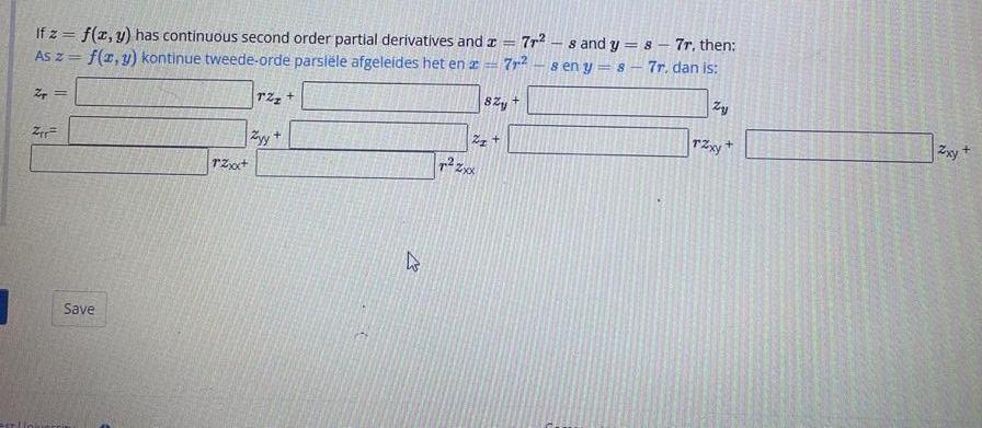 Solved If z = f(2,y) has continuous second order partial | Chegg.com