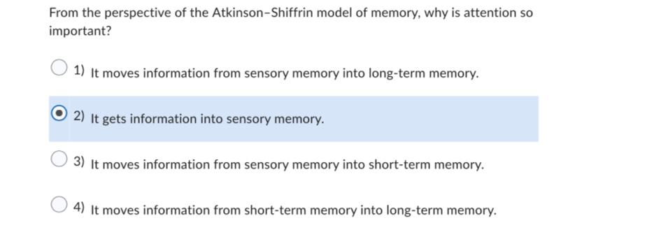 Solved From the perspective of the Atkinson-Shiffrin model | Chegg.com